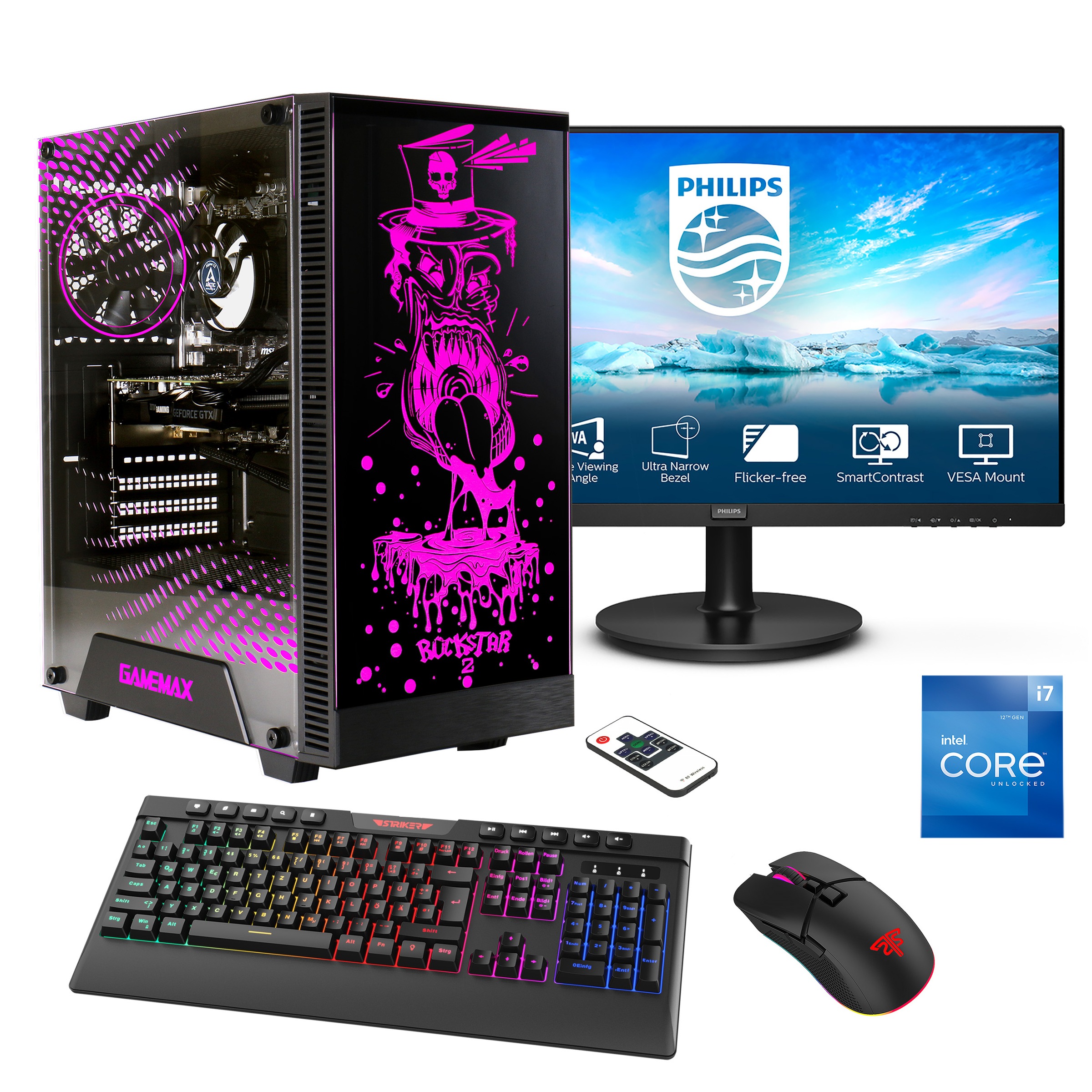 Hyrican Gaming-PC-Komplettsystem »Rockstar SET02331«, Windows 11, inklusive 24" Monitor Philips ...
