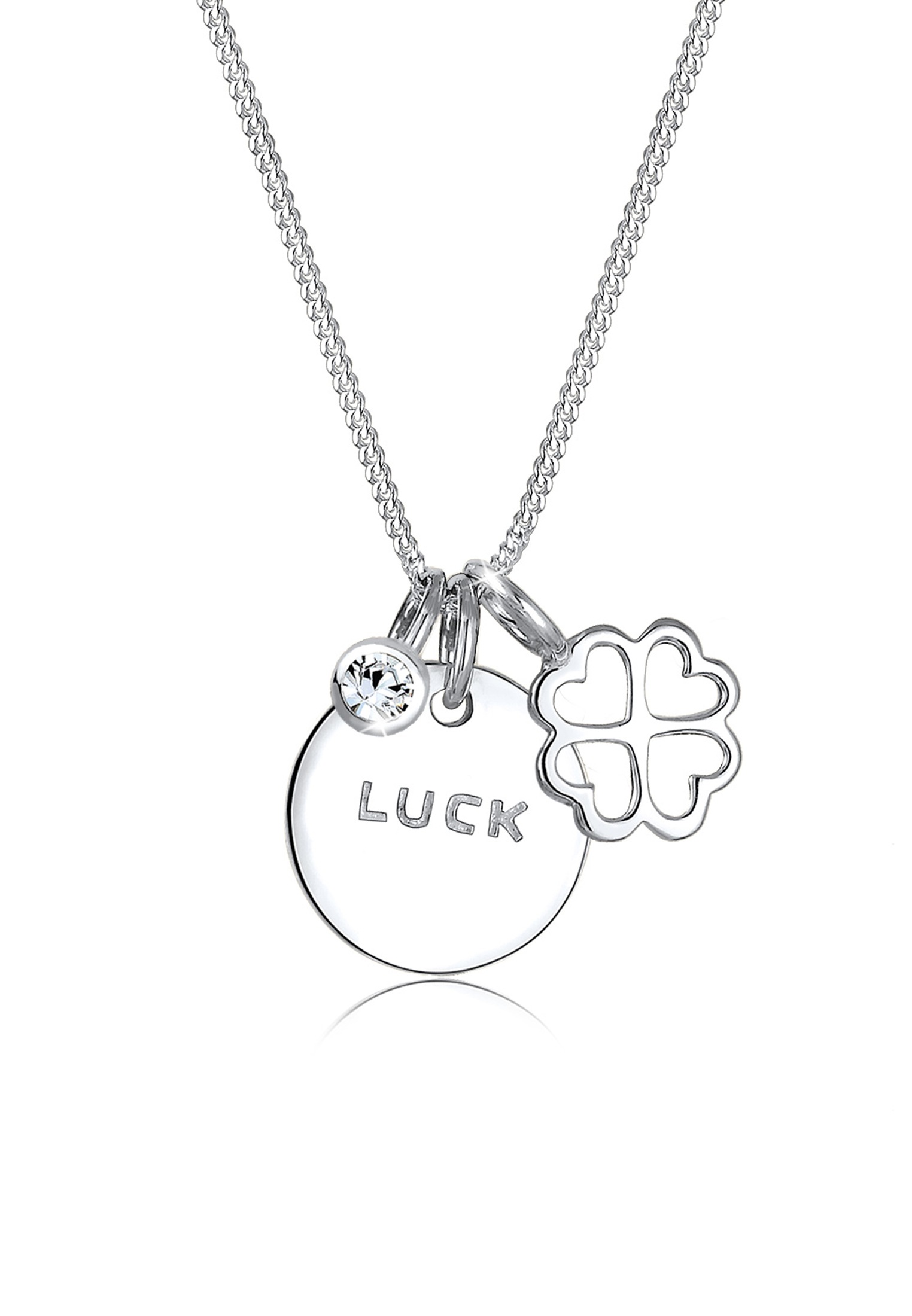 Elli Silberkette »Halskette Kleeblatt Weiß 925 Sterling Silber ...