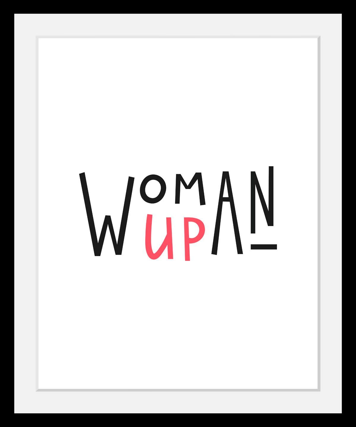 queence Bild »Woman«, Schwarz-Weiß-Schriftzug-Motivationsbilder-Fashion-Frau, HD Premium Poster ...