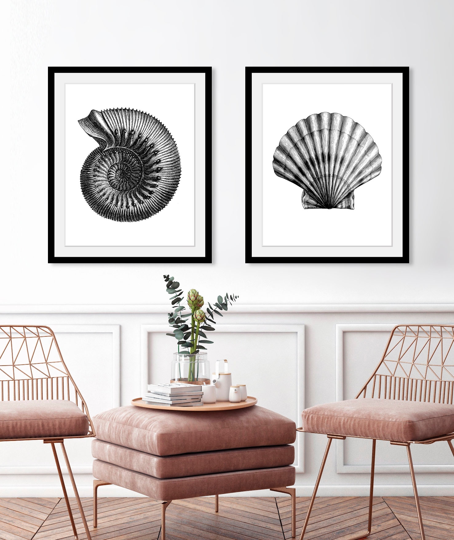 queence Bild »Bernd«, Meer-Wassertiere-Kunst-Schwarz-Weiß, (1 St.), HD Premium Poster-Druck inkl ...