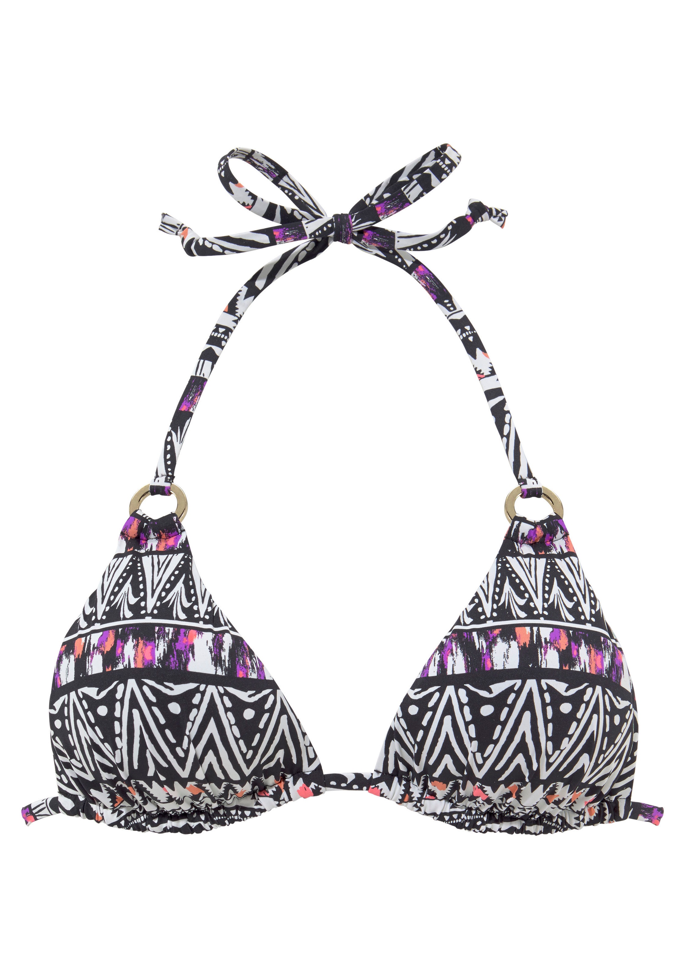Lascana Triangel Bikini Top Belize« Mit Goldfarbenen Zierringen Im