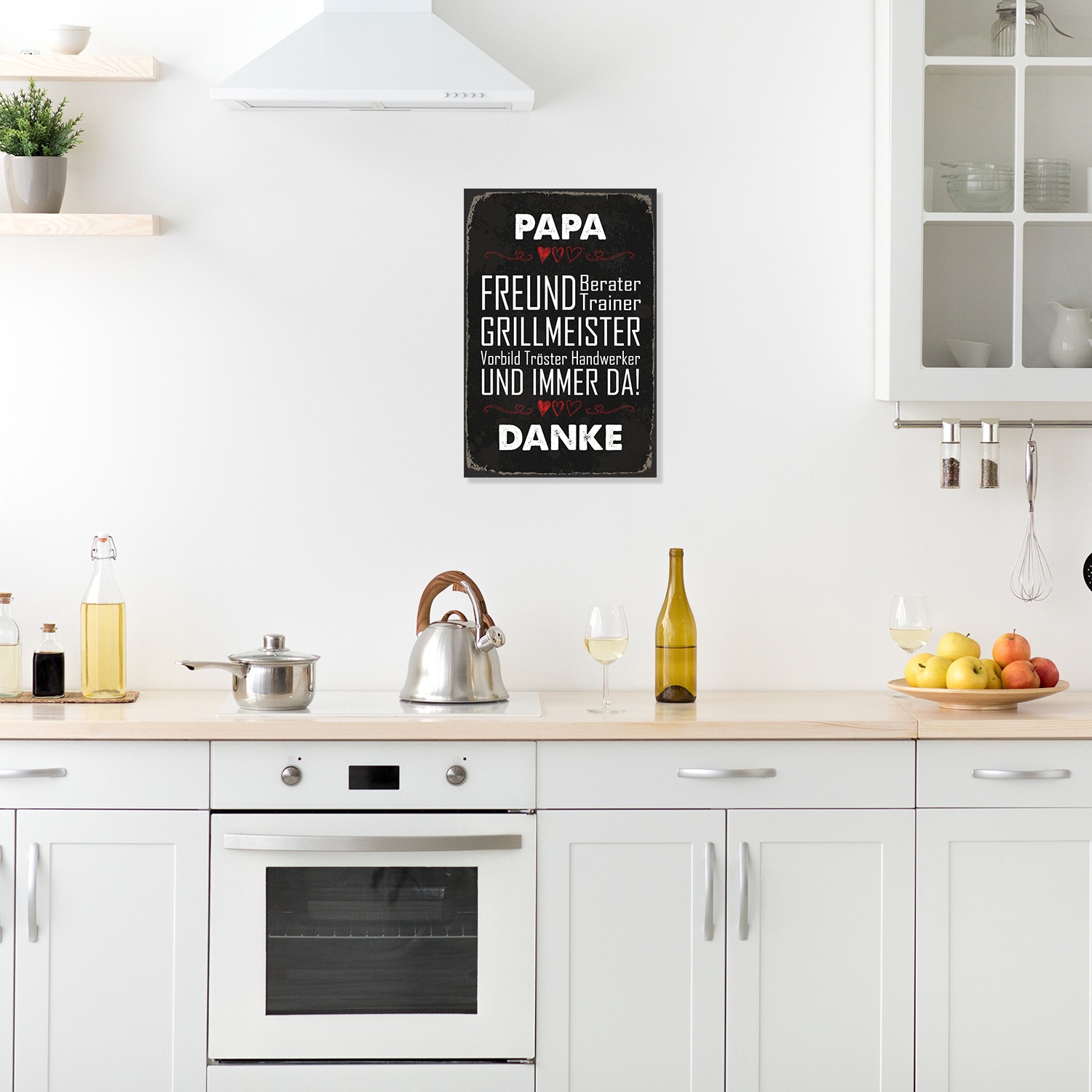 queence Metallbild »Papa Grillmeister Spruch Stahlschild Blechschild ...