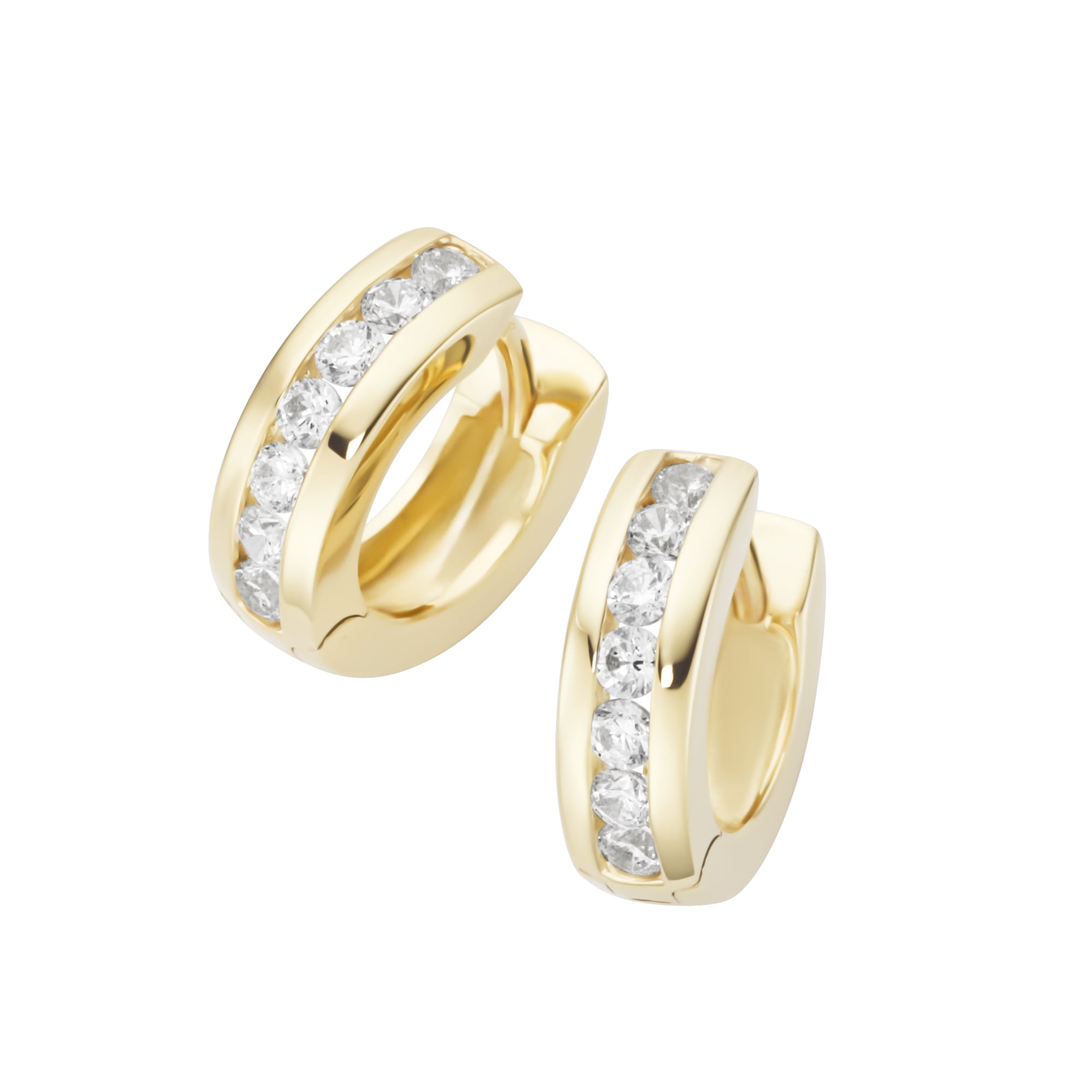 Luigi Merano Paar Creolen »Klappcreolen mit Zirkonia in Kanalfassung, Gold 375« im OTTO Online Shop